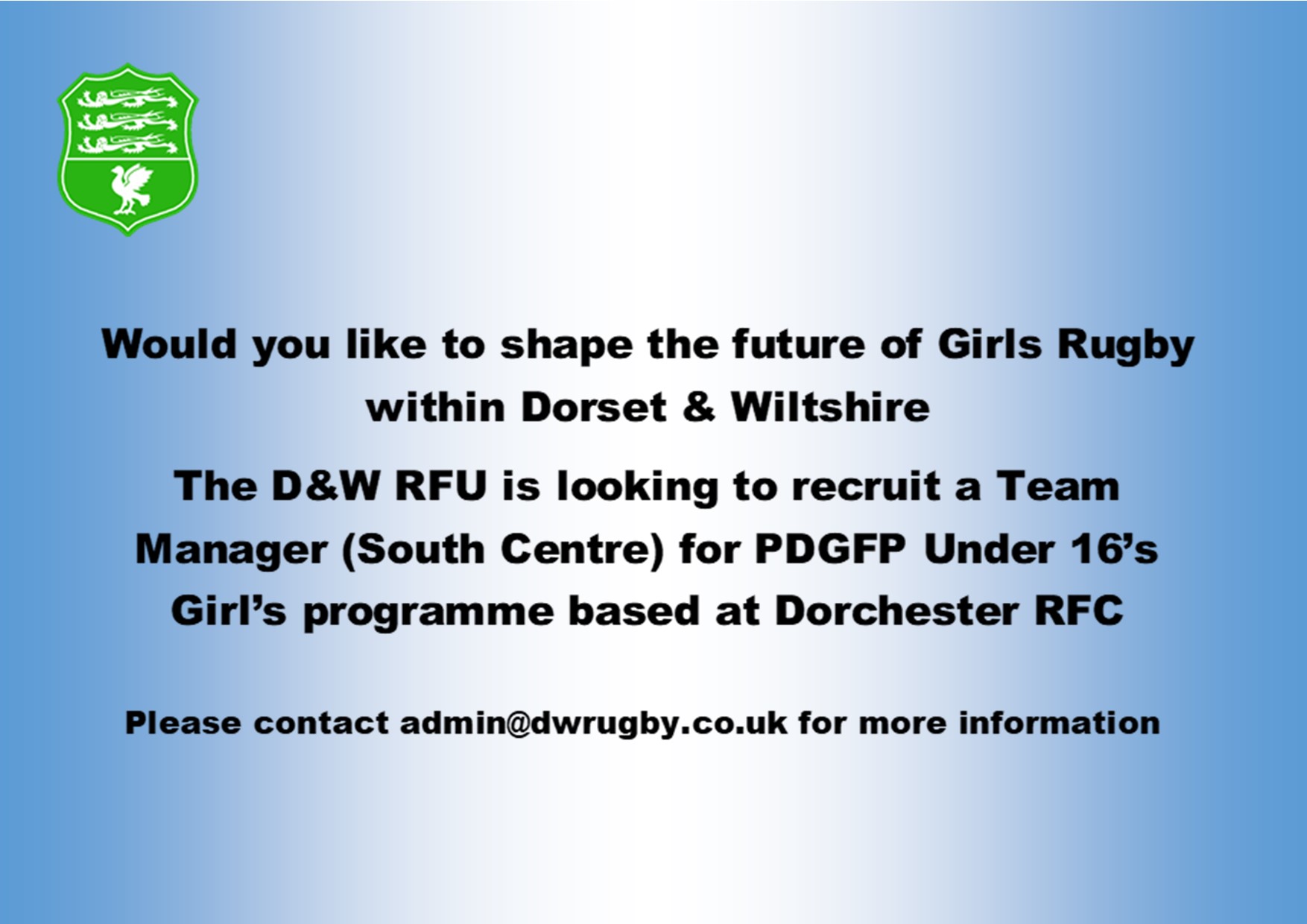 D&WRFU Vacancies - Dorset Wiltshire Rugby Football Union